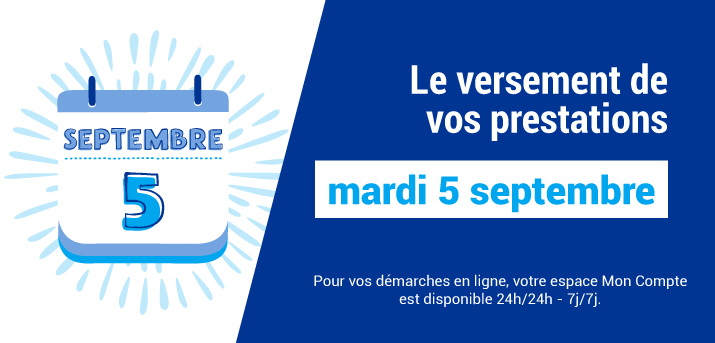 CAF - Vos prestations Caf seront versées à partir du 5 septembre 2023
